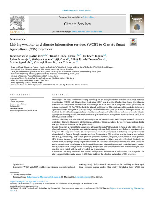 Linking weather and climate information services (WCIS) to Climate ...